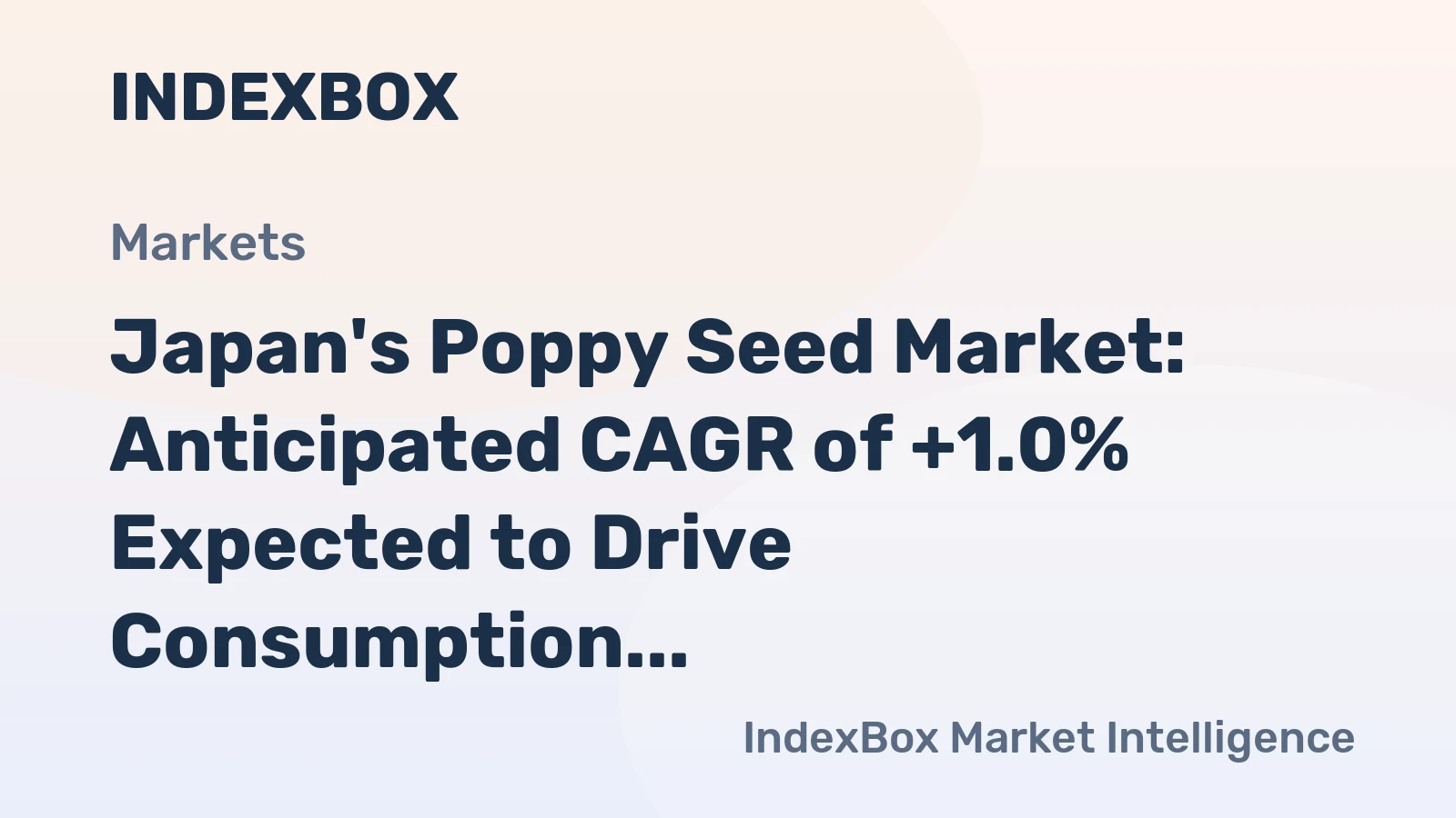 Japan's Poppy Seed Market: Anticipated CAGR of +1.0% Expected to Drive Consumption Trend