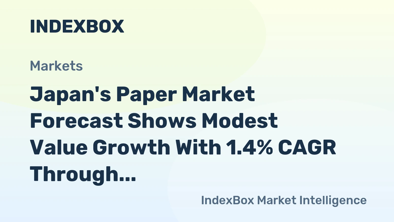 Japan's Paper Market Forecast Shows Modest Value Growth With 1.4% CAGR Through 2035