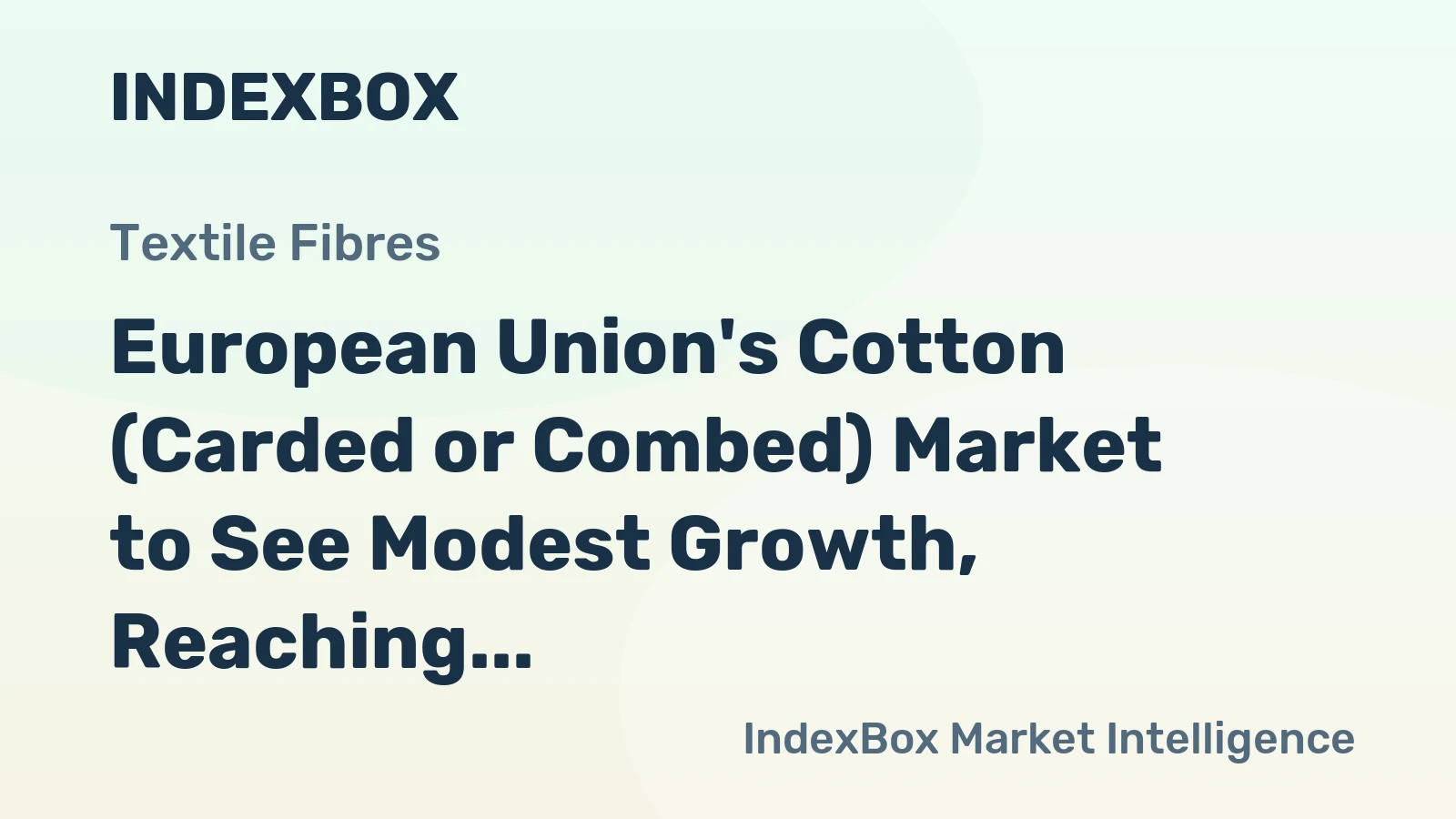 European Union's Cotton (Carded or Combed) Market to See Modest Growth, Reaching 85K tons and $256M by 2035