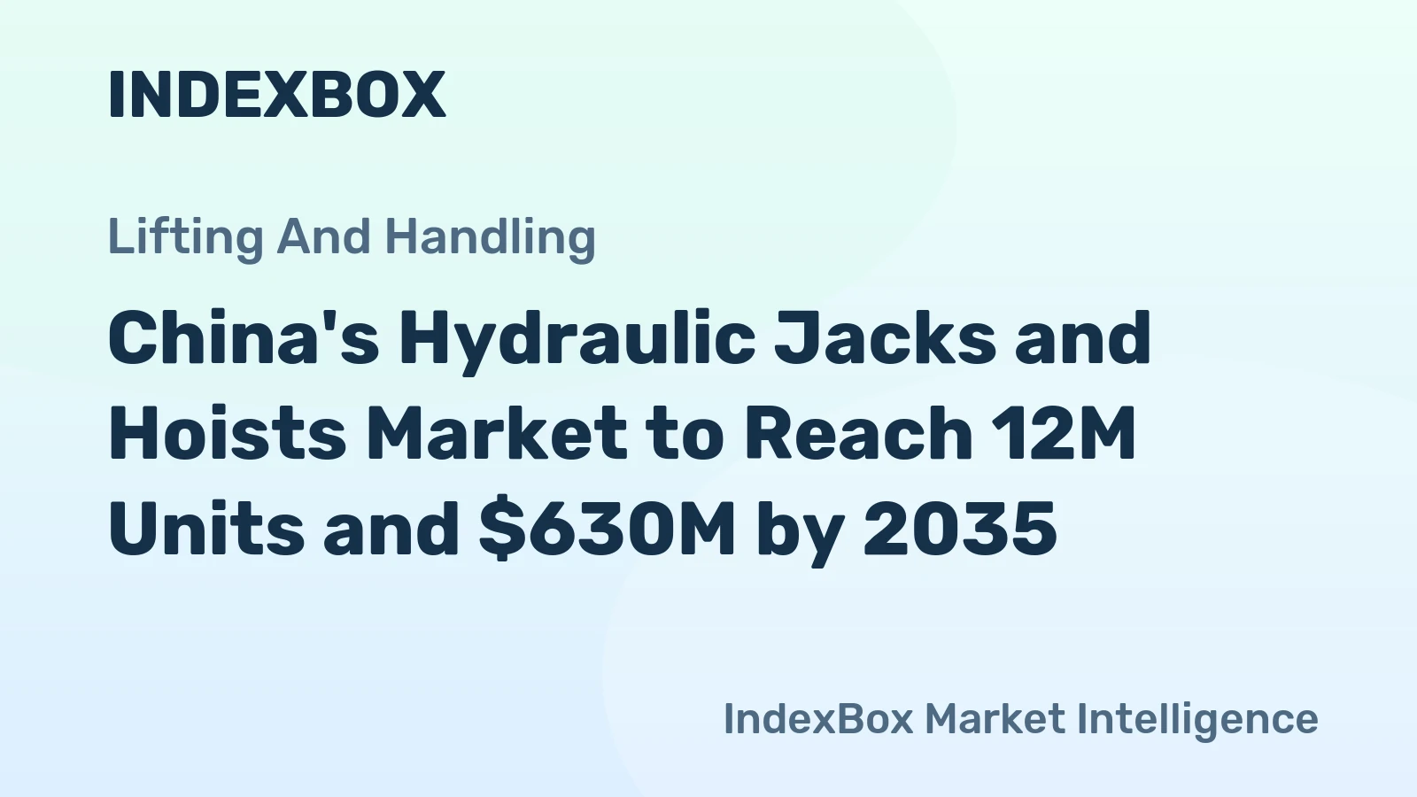 China's Hydraulic Jacks and Hoists Market to Reach 12M Units and $630M by 2035