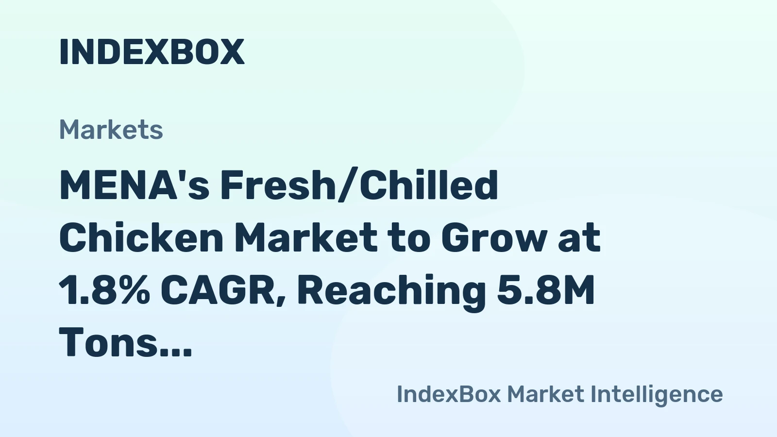 MENA's Fresh/Chilled Chicken Market to Grow at 1.8% CAGR, Reaching 5.8M Tons by 2035