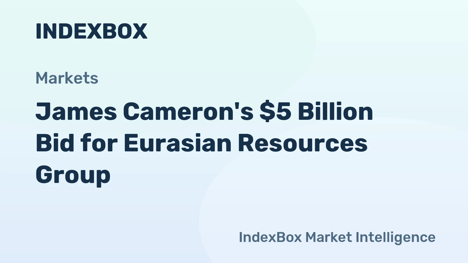 James Cameron's $5 Billion Bid for Eurasian Resources Group