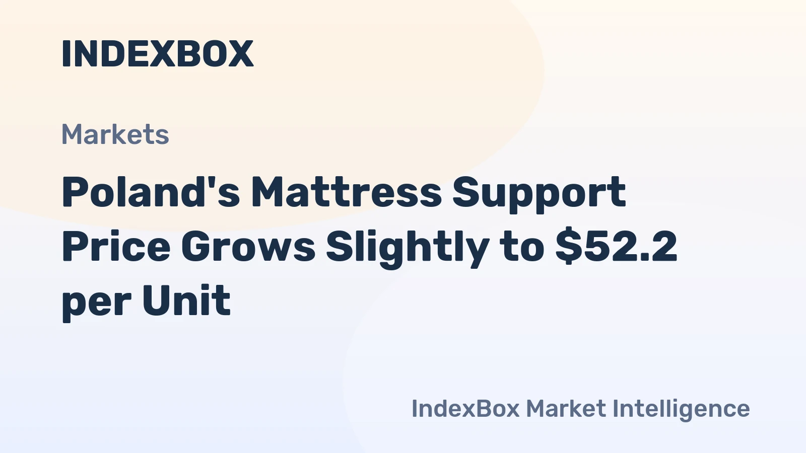 Poland's Mattress Support Price Grows Slightly to $52.2 per Unit