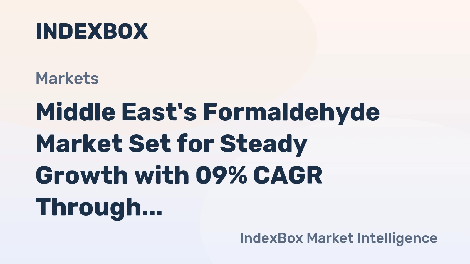 Middle East's Formaldehyde Market Set for Steady Growth with 09% CAGR Through 2035