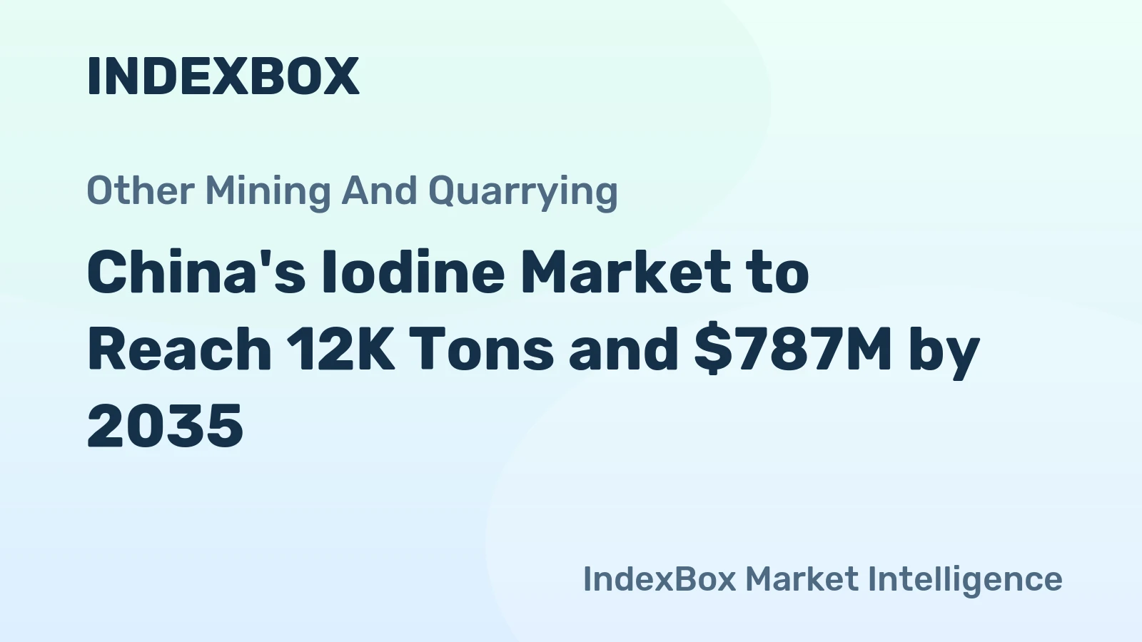 China's Iodine Market to Reach 12K Tons and $787M by 2035