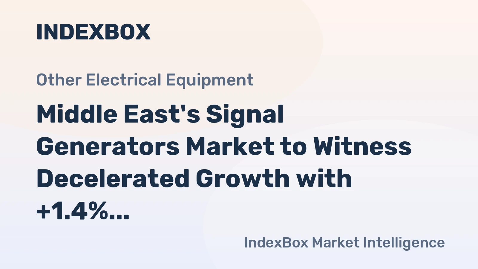 Middle East's Signal Generators Market to Witness Decelerated Growth with +1.4% CAGR through 2035, Reaching 150K Units