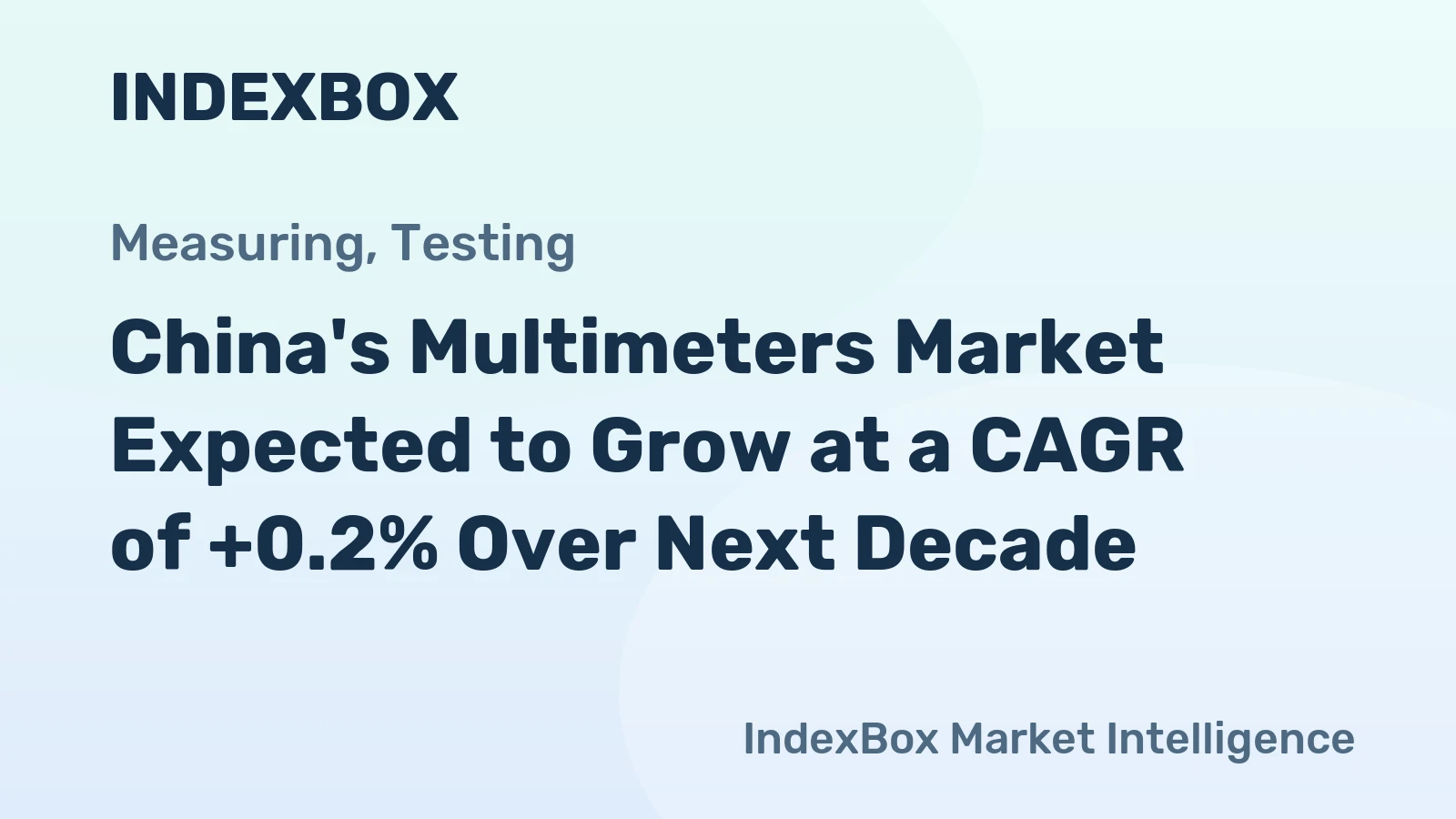China's Multimeters Market Expected to Grow at a CAGR of +0.2% Over Next Decade