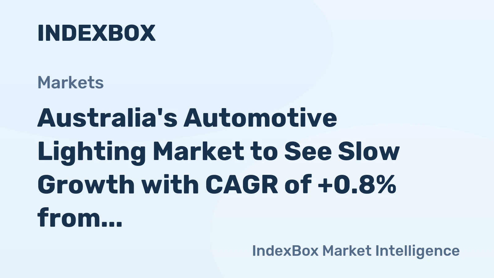 Australia's Automotive Lighting Market to See Slow Growth with CAGR of +0.8% from 2024 to 2035