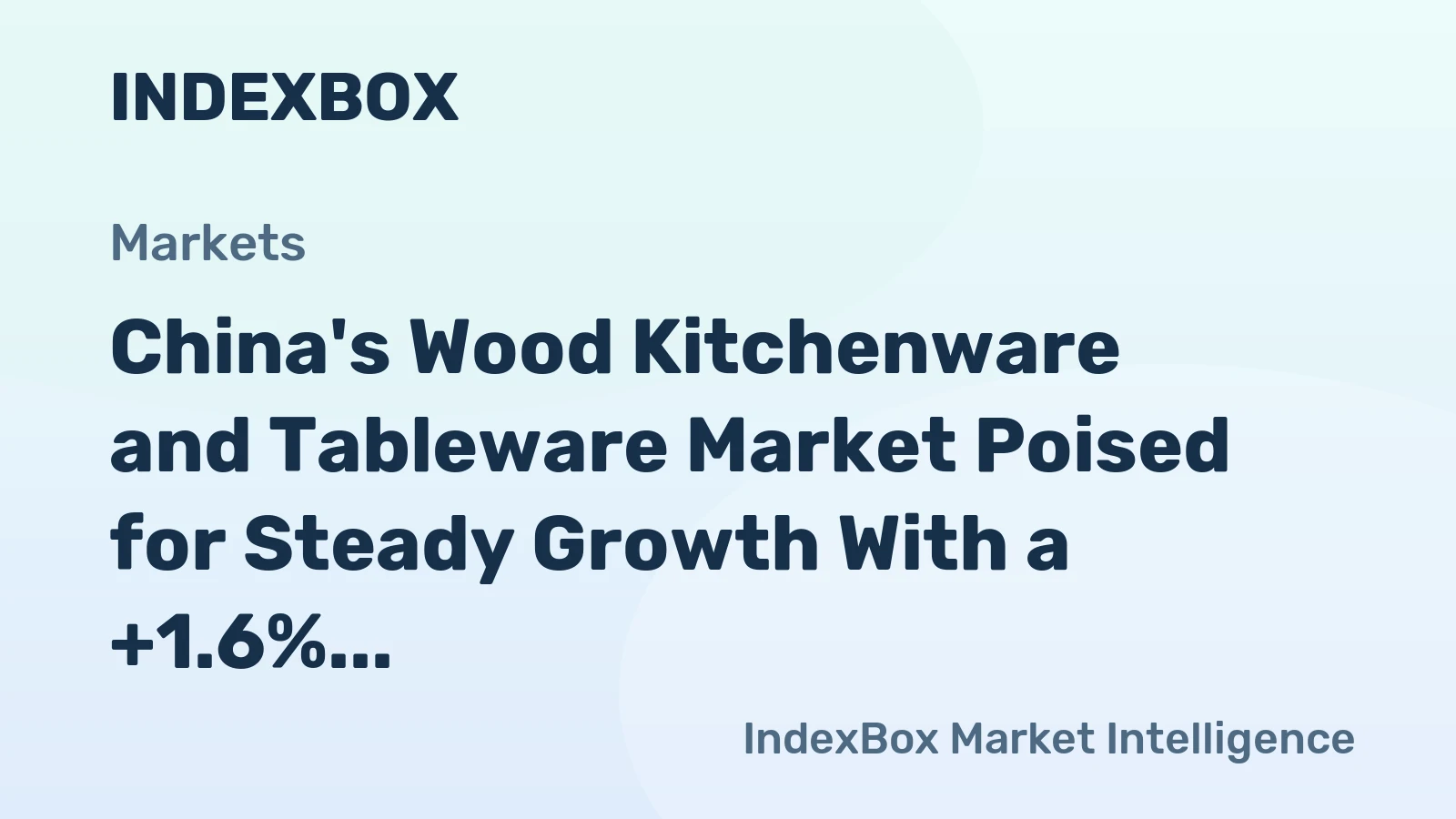 China's Wood Kitchenware and Tableware Market Poised for Steady Growth With a +1.6% CAGR Value Increase