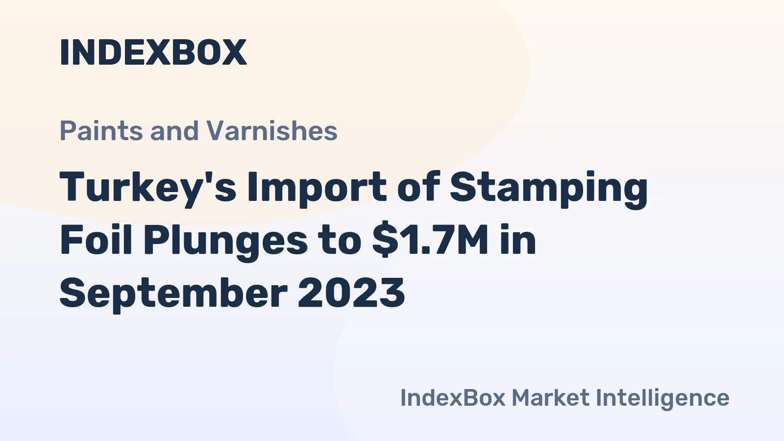 Turkey's Import of Stamping Foil Plunges to $1.7M in September 2023