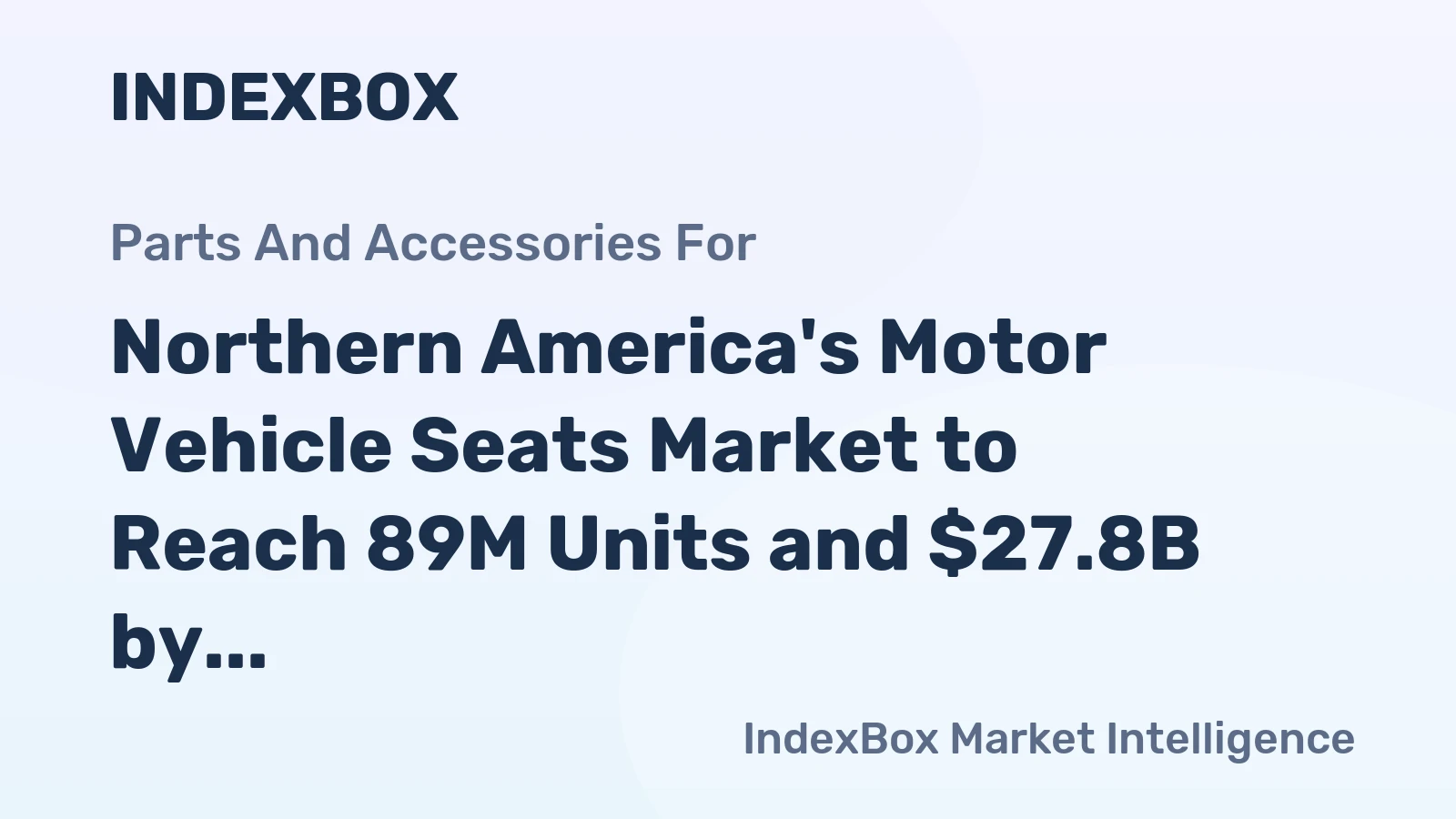 Northern America's Motor Vehicle Seats Market to Reach 89M Units and $27.8B by 2035