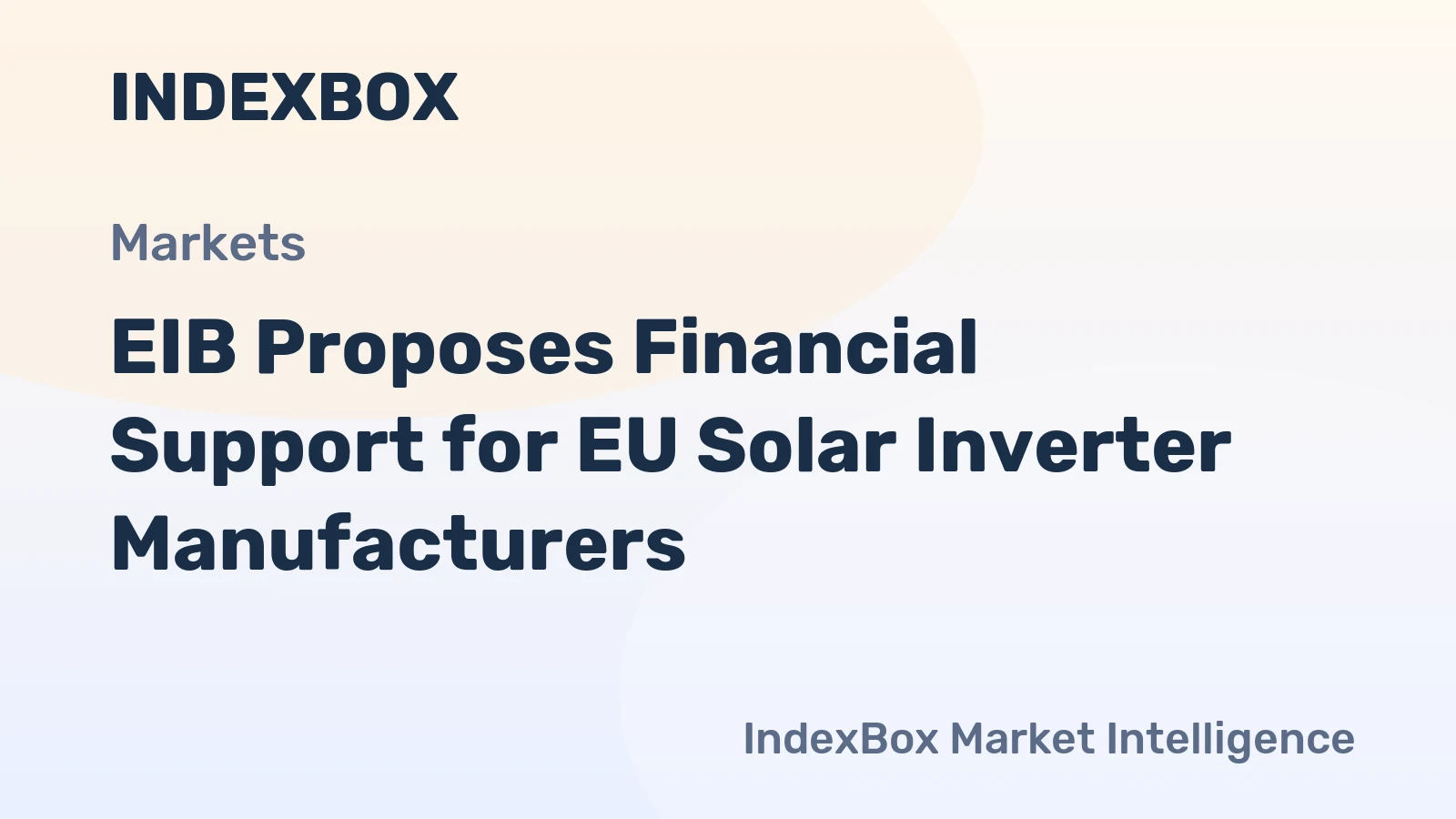 EIB Proposes Financial Support for EU Solar Inverter Manufacturers