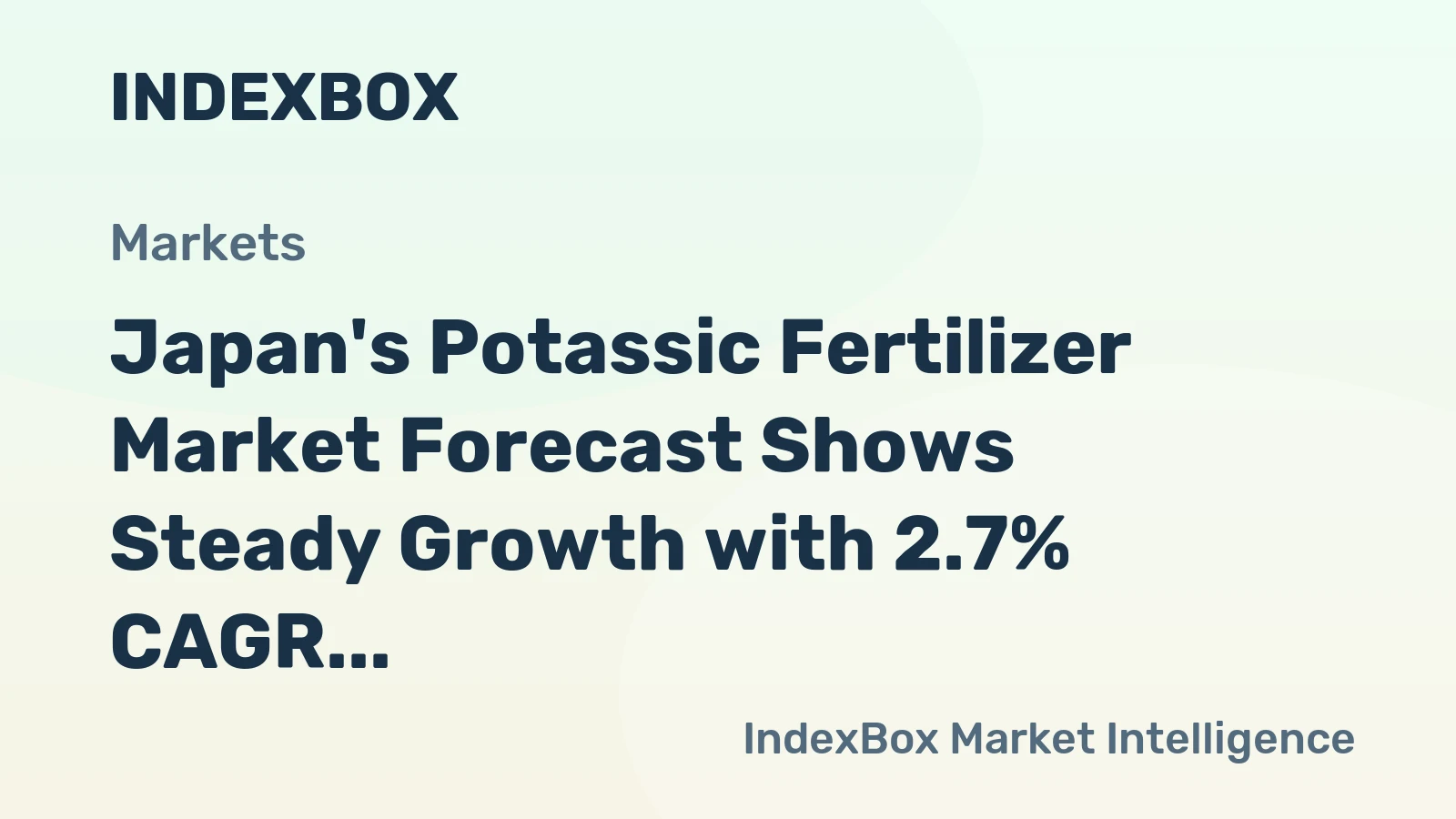 Japan's Potassic Fertilizer Market Forecast Shows Steady Growth with 2.7% CAGR Through 2035