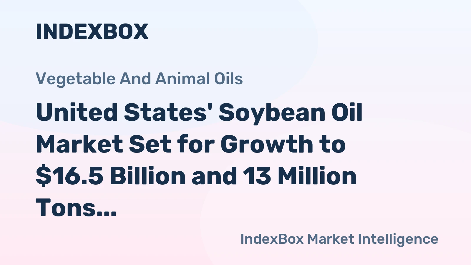 United States' Soybean Oil Market Set for Growth to $16.5 Billion and 13 Million Tons by 2035