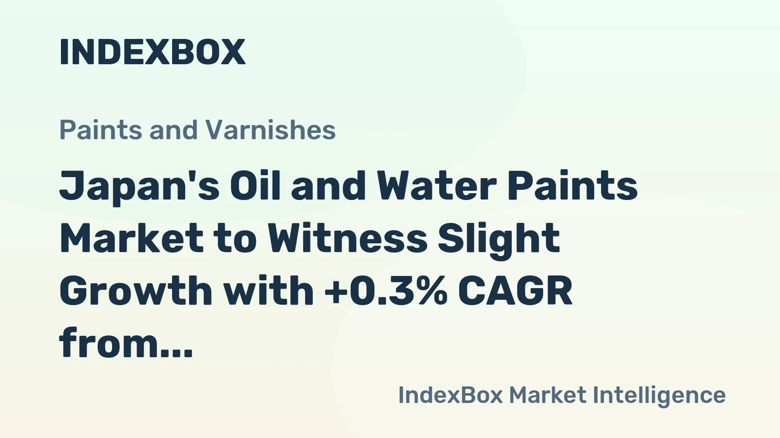 Japan's Oil and Water Paints Market to Witness Slight Growth with +0.3% CAGR from 2024 to 2035