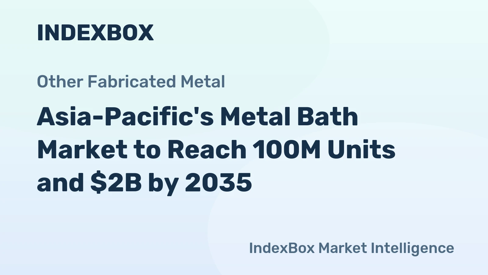 Asia-Pacific's Metal Bath Market to Reach 100M Units and $2B by 2035