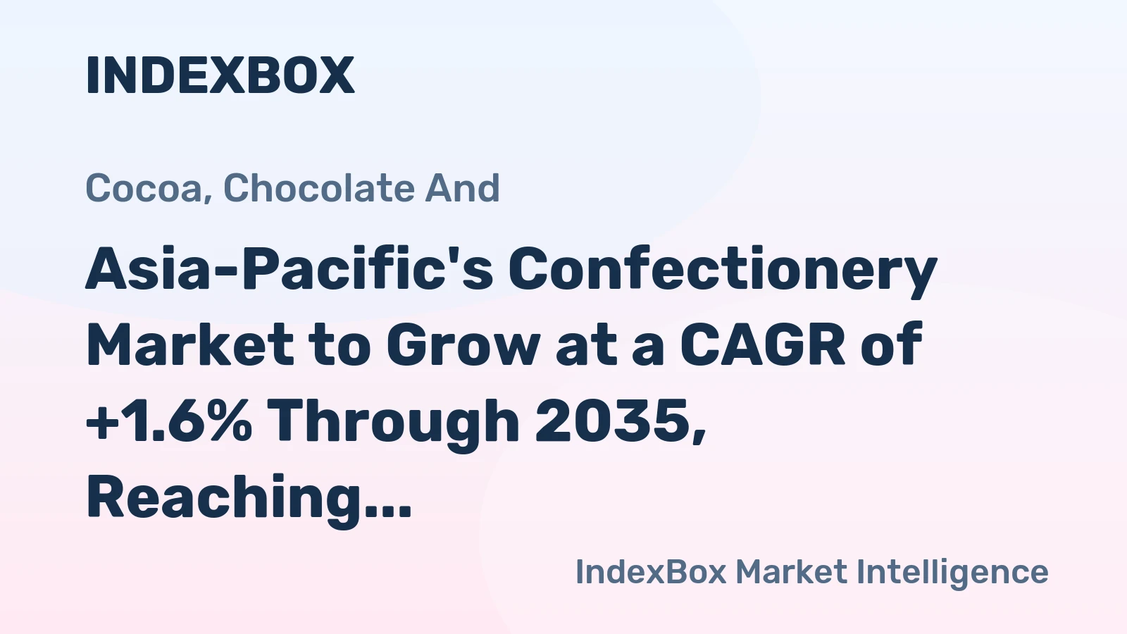 Asia-Pacific's Confectionery Market to Grow at a CAGR of +1.6% Through 2035, Reaching $180.9B in Value