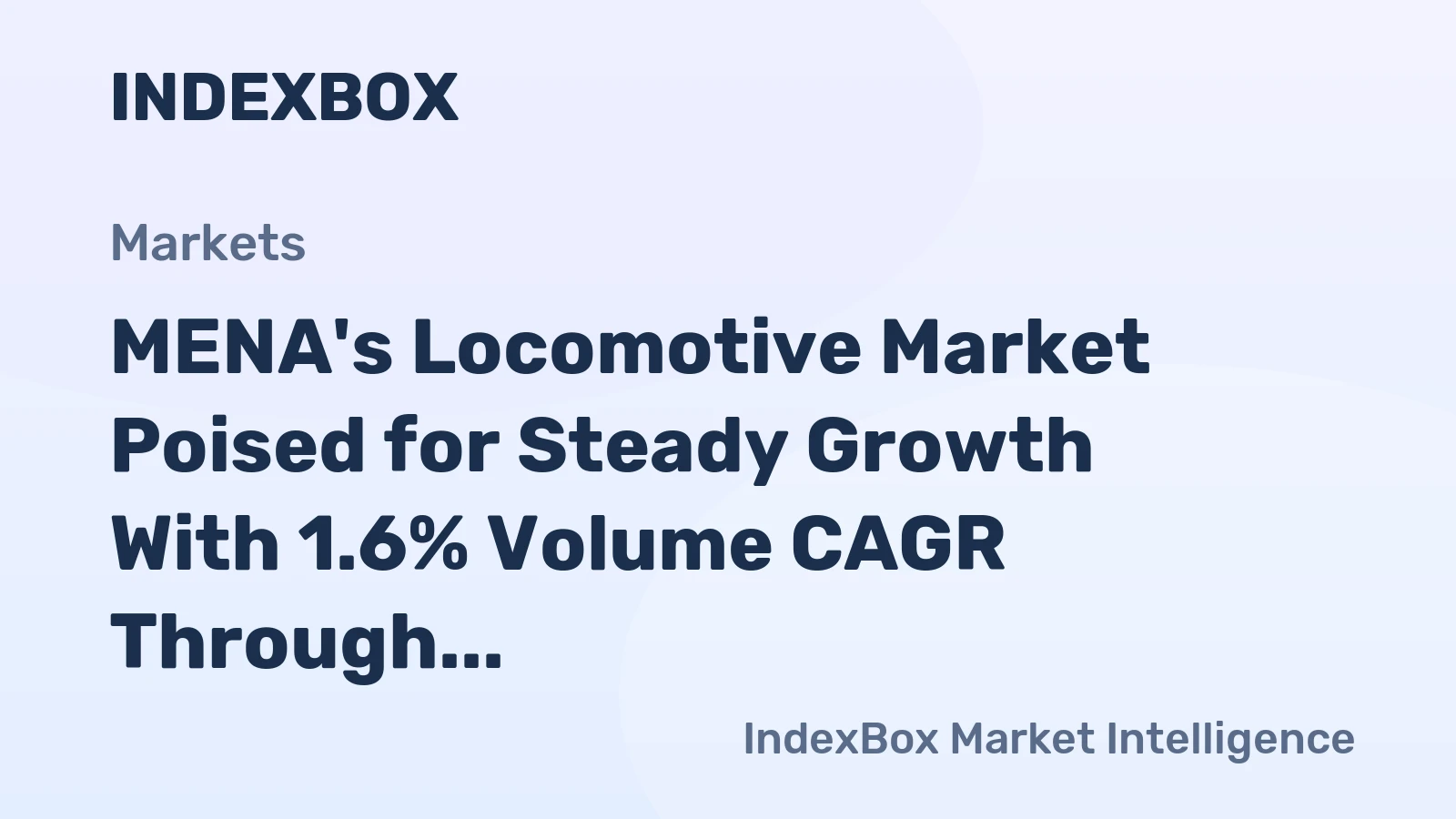 MENA's Locomotive Market Poised for Steady Growth With 1.6% Volume CAGR Through 2035
