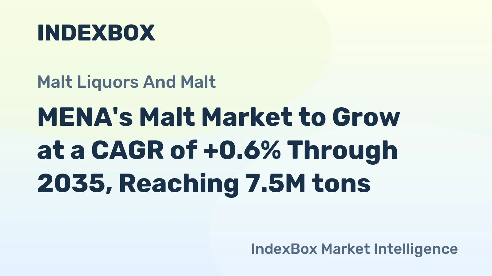 MENA's Malt Market to Grow at a CAGR of +0.6% Through 2035, Reaching 7.5M tons
