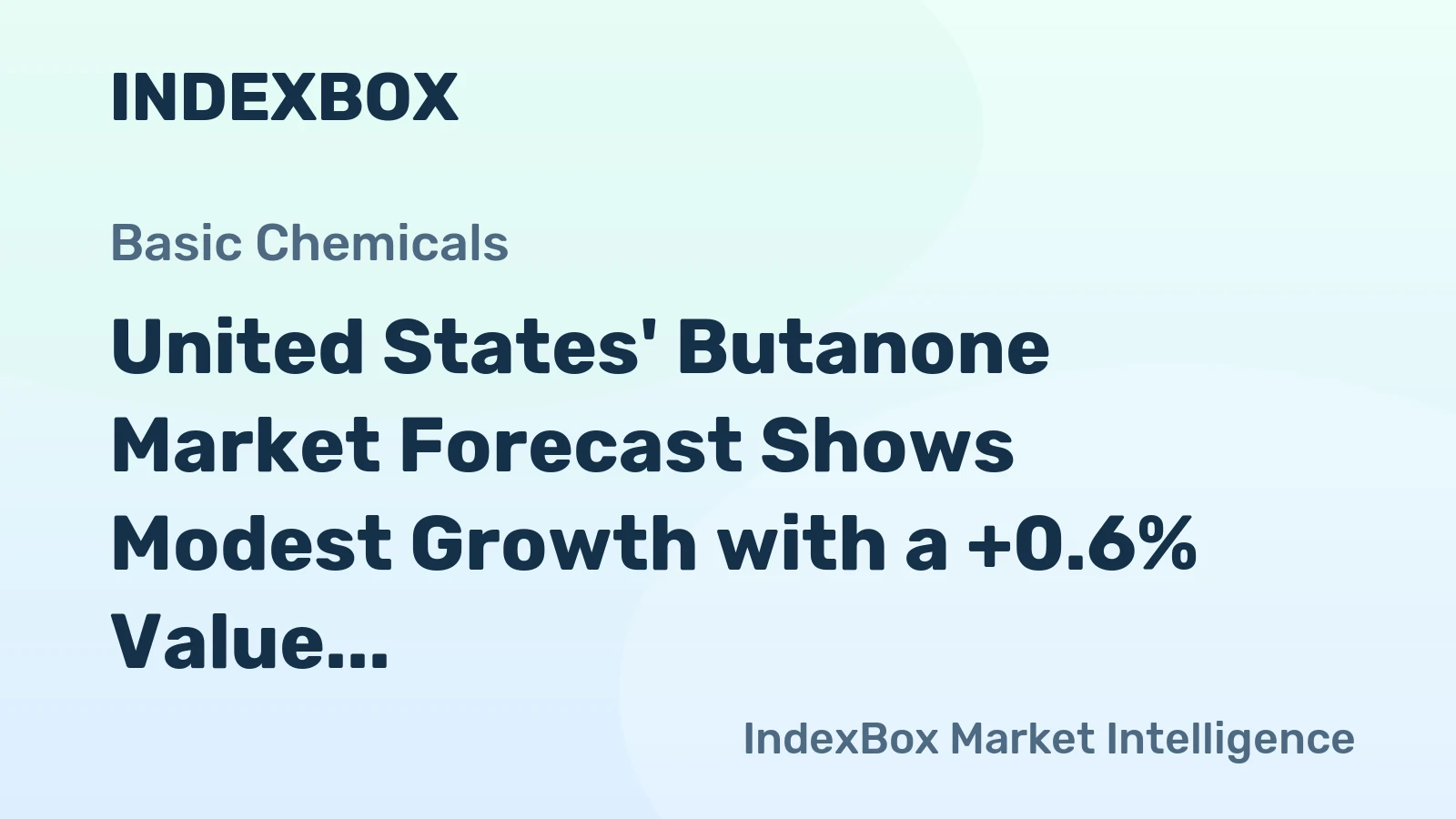United States' Butanone Market Forecast Shows Modest Growth with a +0.6% Value CAGR