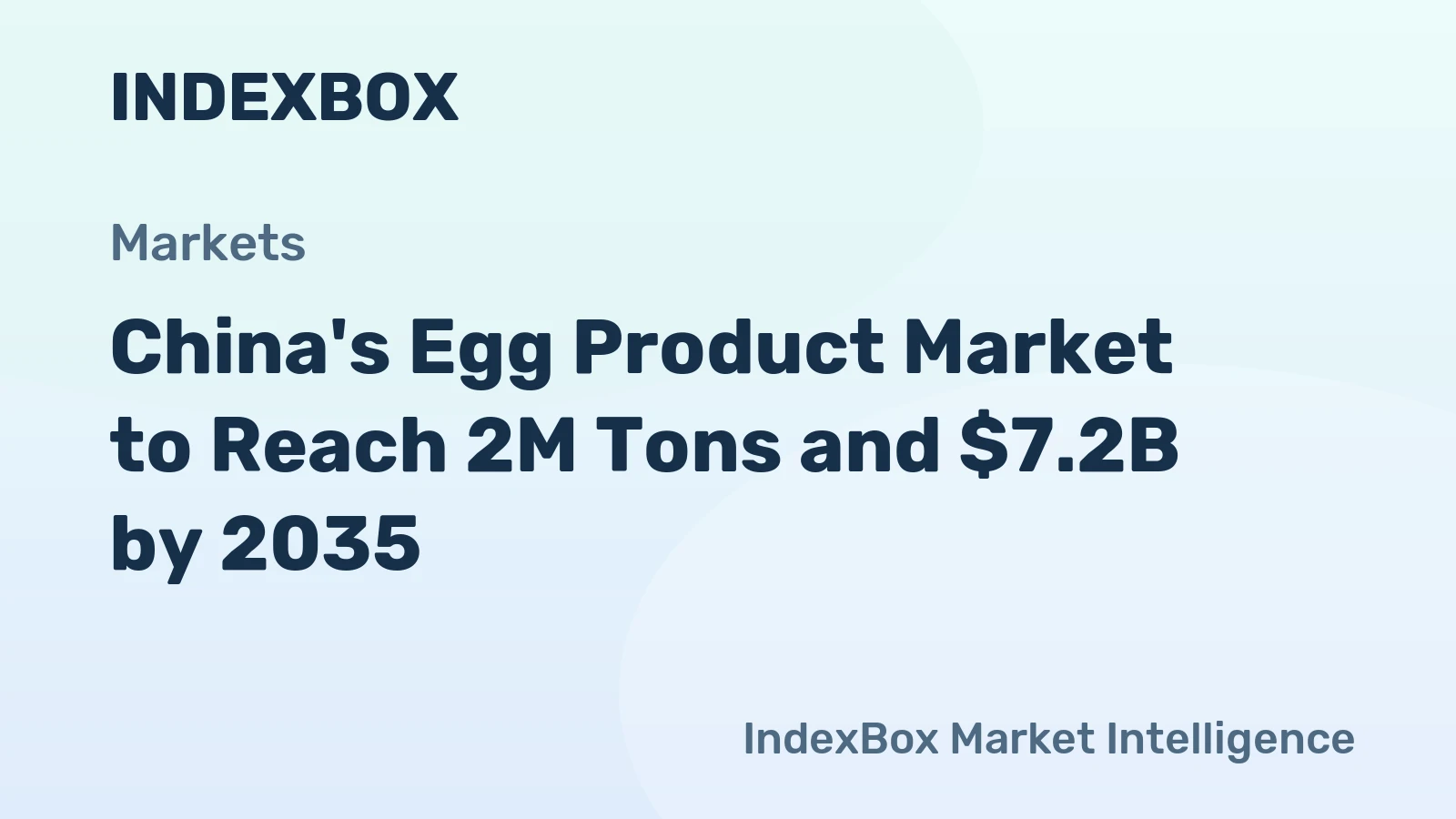 China's Egg Product Market to Reach 2M Tons and $7.2B by 2035