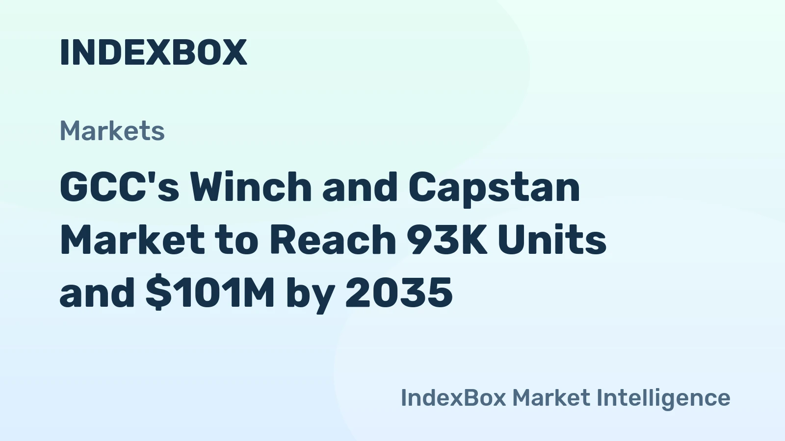 GCC's Winch and Capstan Market to Reach 93K Units and $101M by 2035