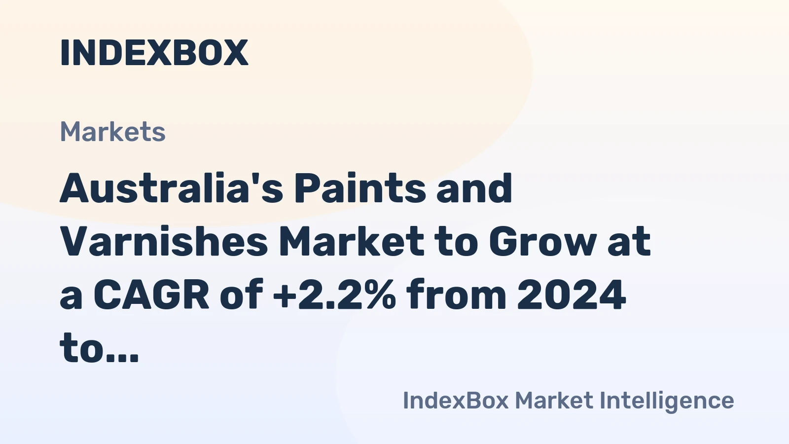 Australia's Paints and Varnishes Market to Grow at a CAGR of +2.2% from 2024 to 2035