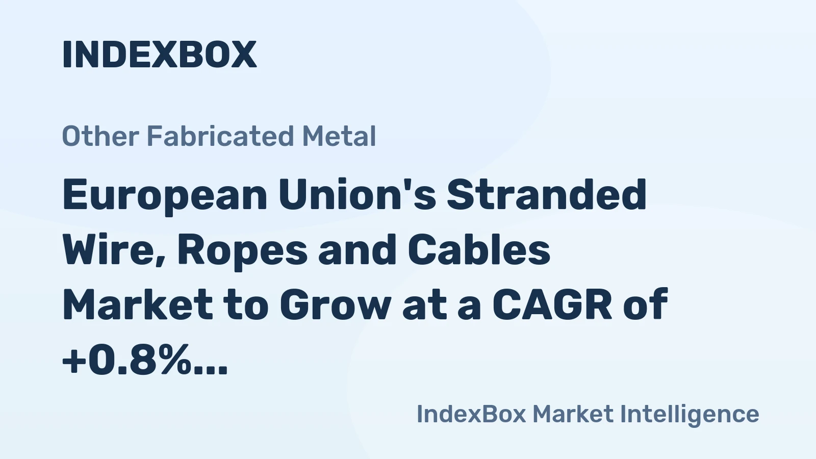 European Union's Stranded Wire, Ropes and Cables Market to Grow at a CAGR of +0.8% Over Next Decade, Reaching $6.6B by 2035