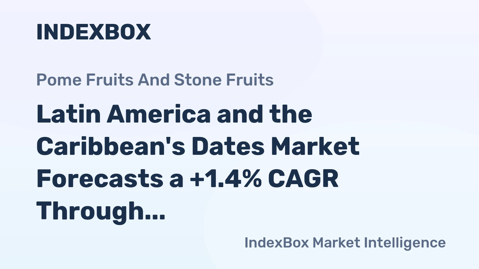 Latin America and the Caribbean's Dates Market Forecasts a +1.4% CAGR Through 2035