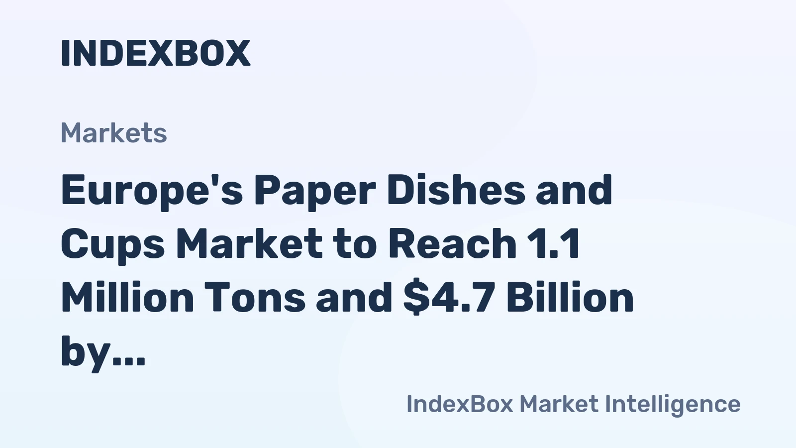 Europe's Paper Dishes and Cups Market to Reach 1.1 Million Tons and $4.7 Billion by 2035