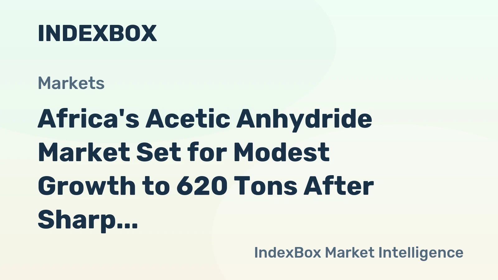 Africa's Acetic Anhydride Market Set for Modest Growth to 620 Tons After Sharp 2024 Decline