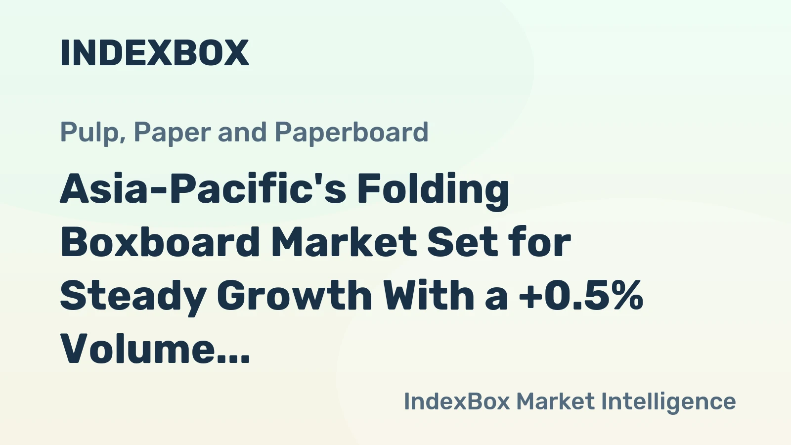Asia-Pacific's Folding Boxboard Market Set for Steady Growth With a +0.5% Volume CAGR Through 2035