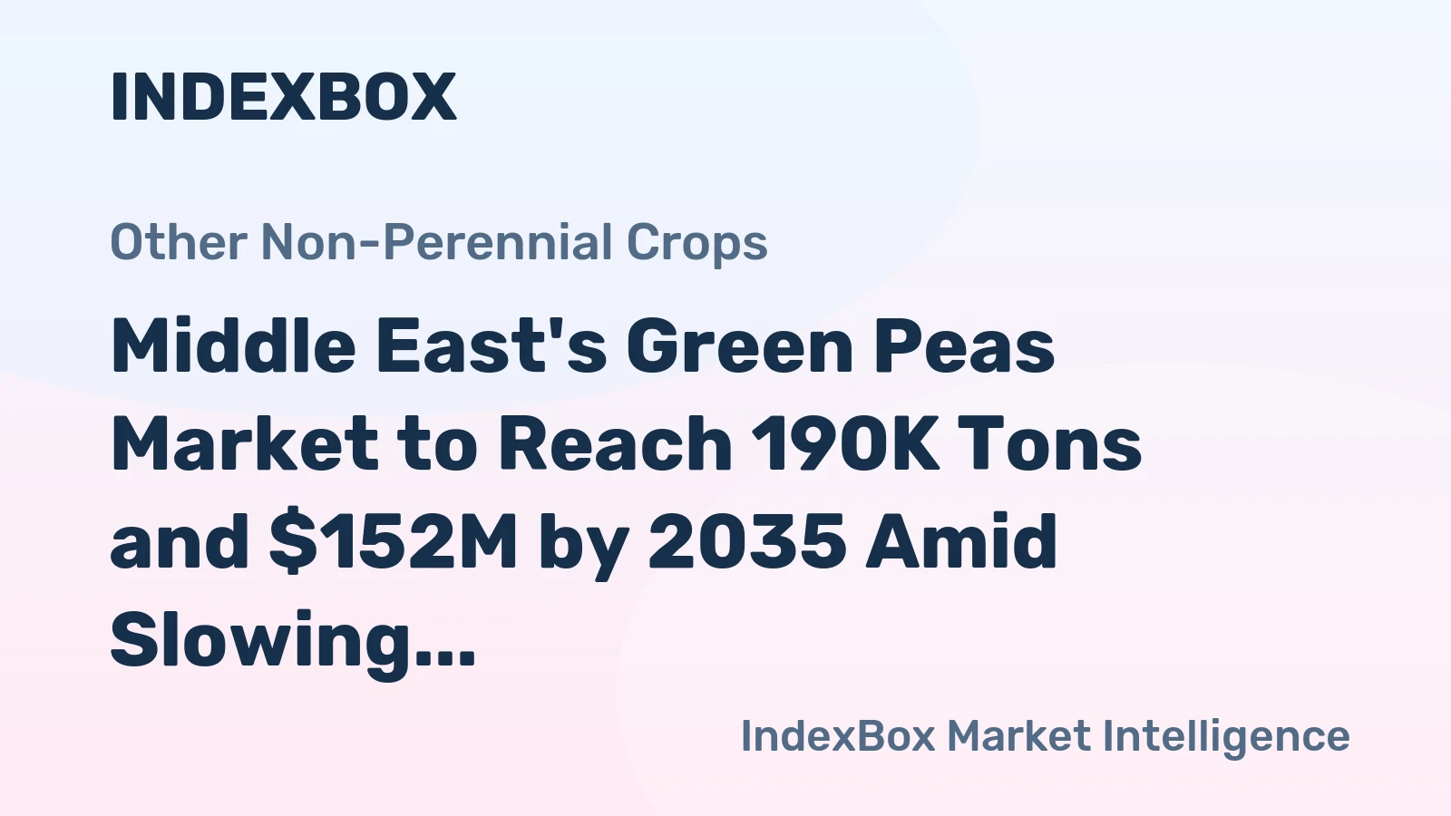 Middle East's Green Peas Market to Reach 190K Tons and $152M by 2035 Amid Slowing Growth