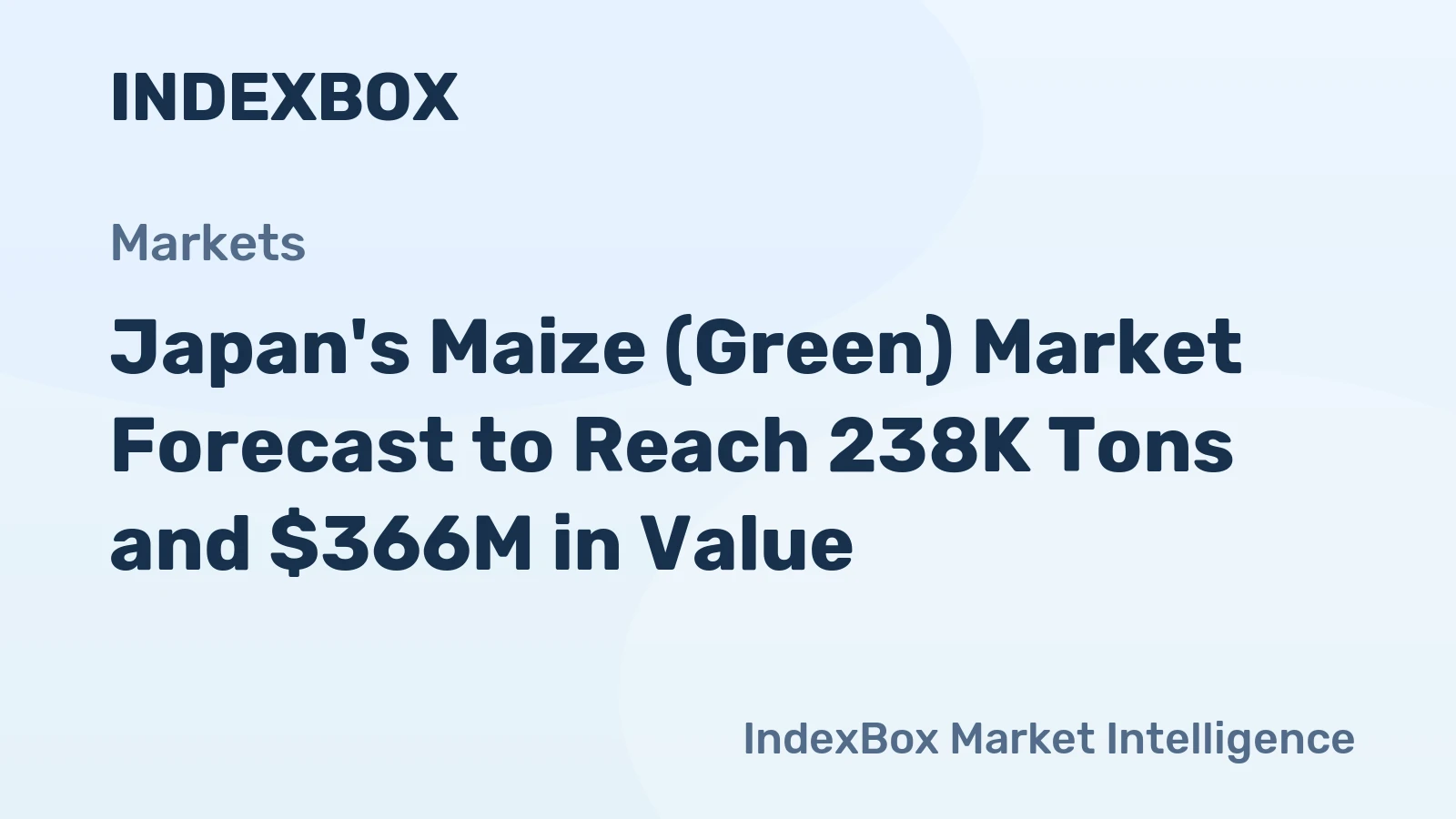 Japan's Maize (Green) Market Forecast to Reach 238K Tons and $366M in Value