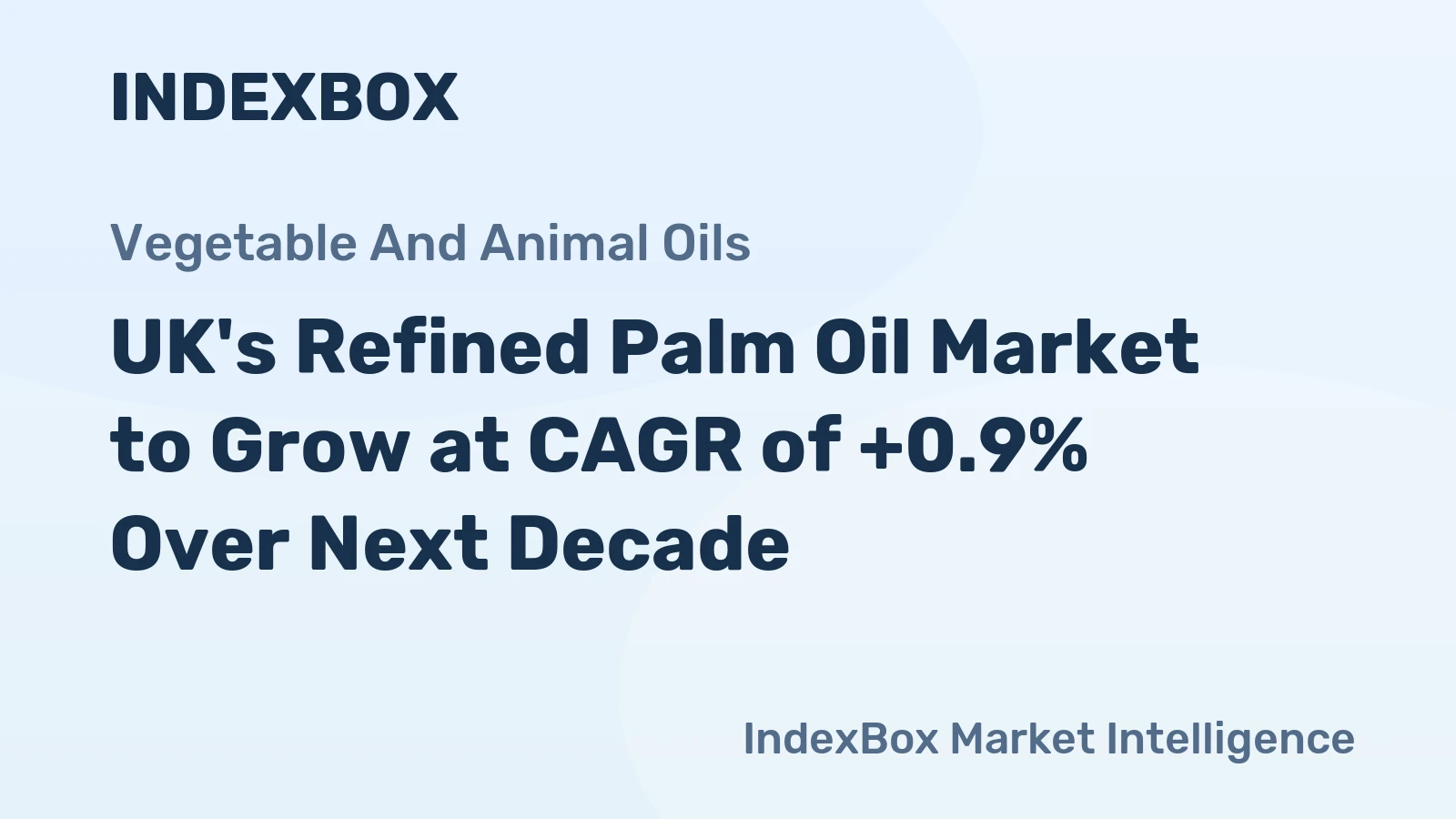 UK's Refined Palm Oil Market to Grow at CAGR of +0.9% Over Next Decade