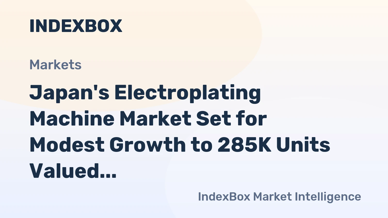Japan's Electroplating Machine Market Set for Modest Growth to 285K Units Valued at $115M by 2035