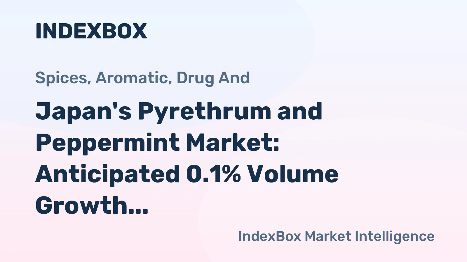 Japan's Pyrethrum and Peppermint Market: Anticipated 0.1% Volume Growth to 31K Tons and 0.9% Value Growth to $307M by 2035