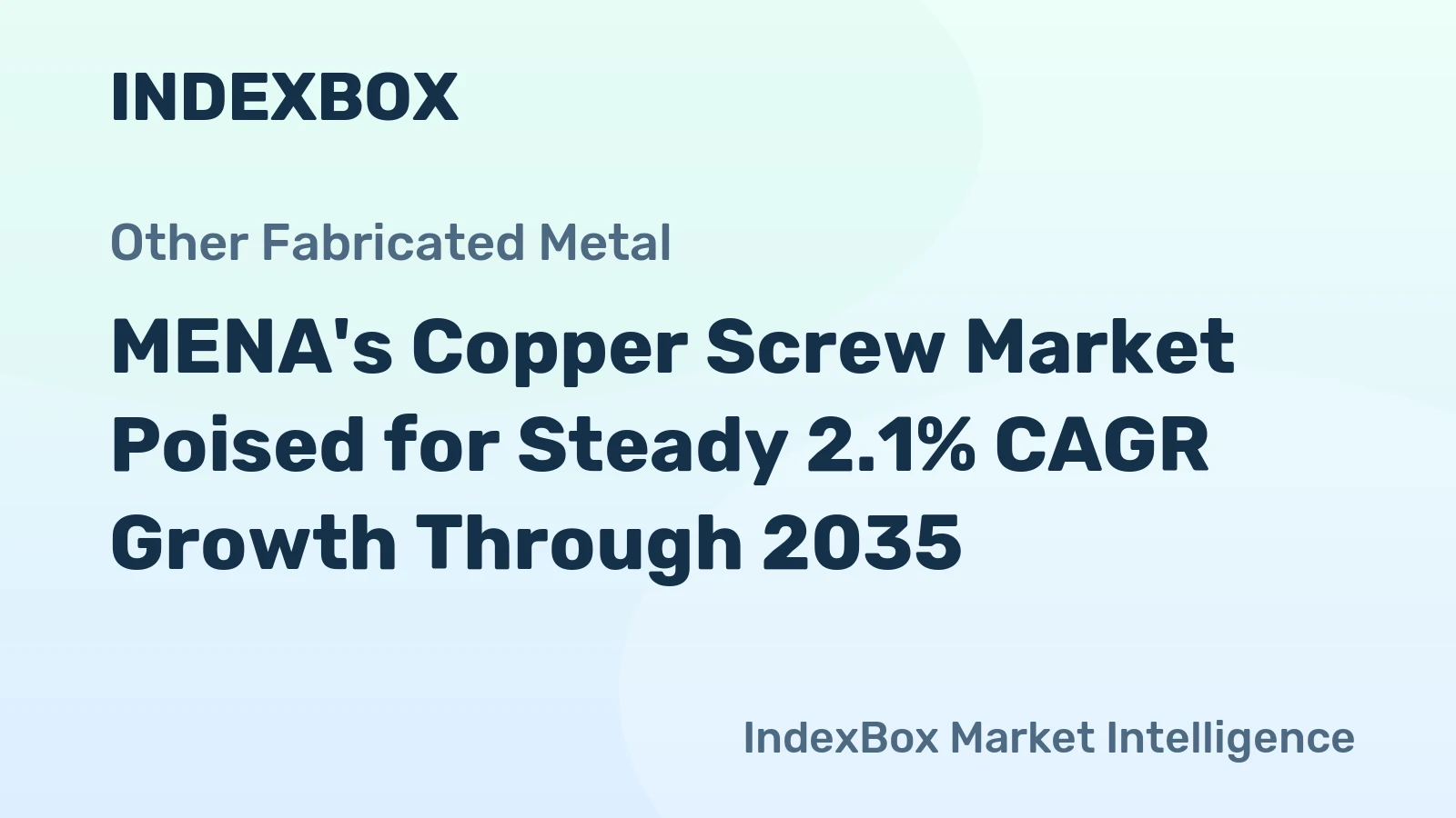 MENA's Copper Screw Market Poised for Steady 2.1% CAGR Growth Through 2035