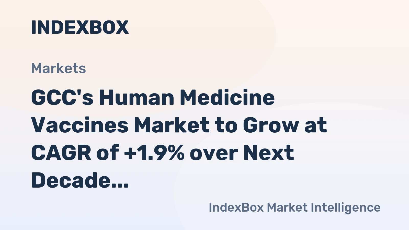 GCC's Human Medicine Vaccines Market to Grow at CAGR of +1.9% over Next Decade