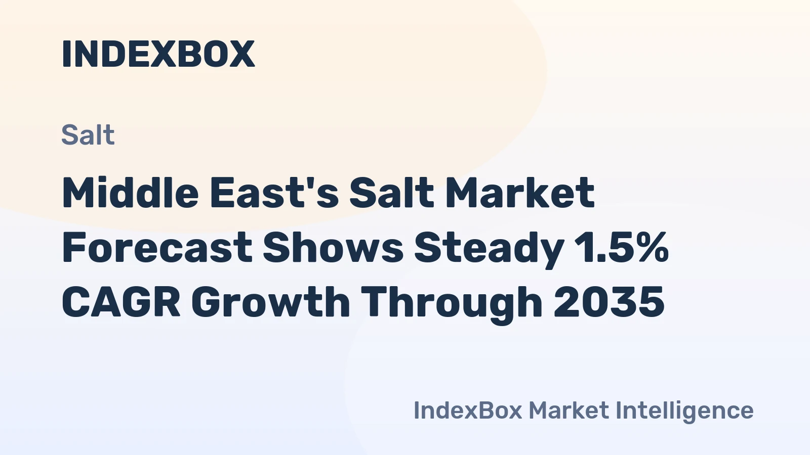 Middle East's Salt Market Forecast Shows Steady 1.5% CAGR Growth Through 2035