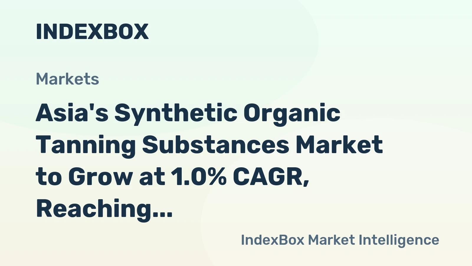 Asia's Synthetic Organic Tanning Substances Market to Grow at 1.0% CAGR, Reaching 851K Tons by 2035