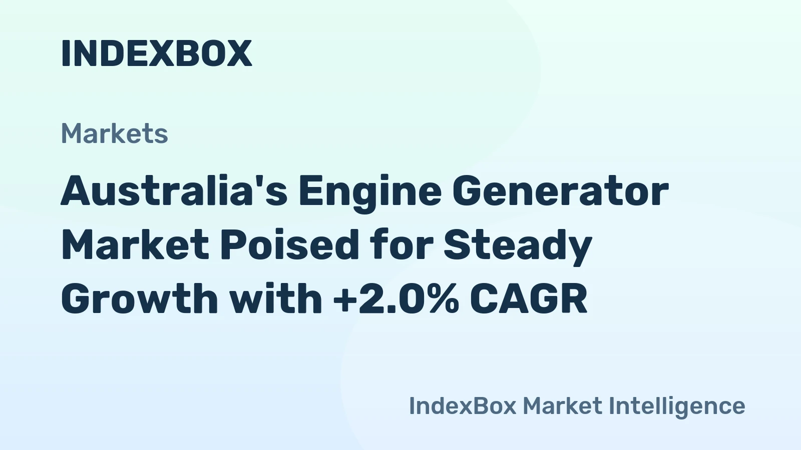 Australia's Engine Generator Market Poised for Steady Growth with +2.0% CAGR