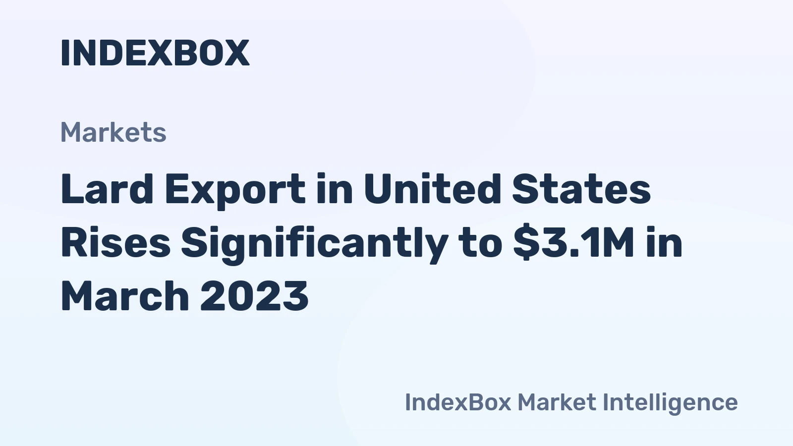 Lard Export in United States Rises Significantly to $3.1M in March 2023