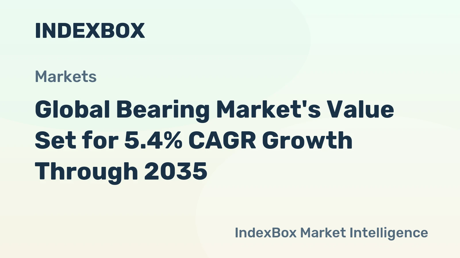 Global Bearing Market's Value Set for 5.4% CAGR Growth Through 2035