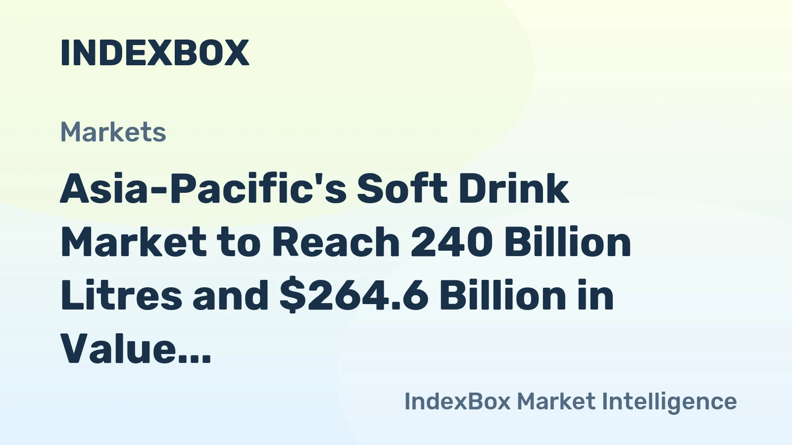 Asia-Pacific's Soft Drink Market to Reach 240 Billion Litres and $264.6 Billion in Value by 2035