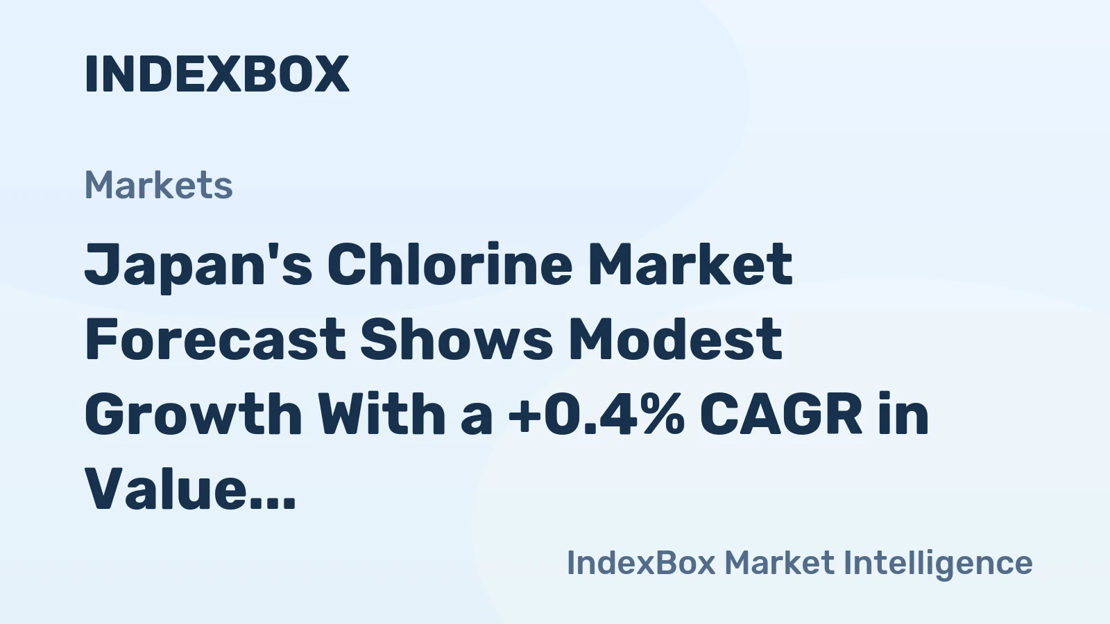 Japan's Chlorine Market Forecast Shows Modest Growth With a +0.4% CAGR in Value