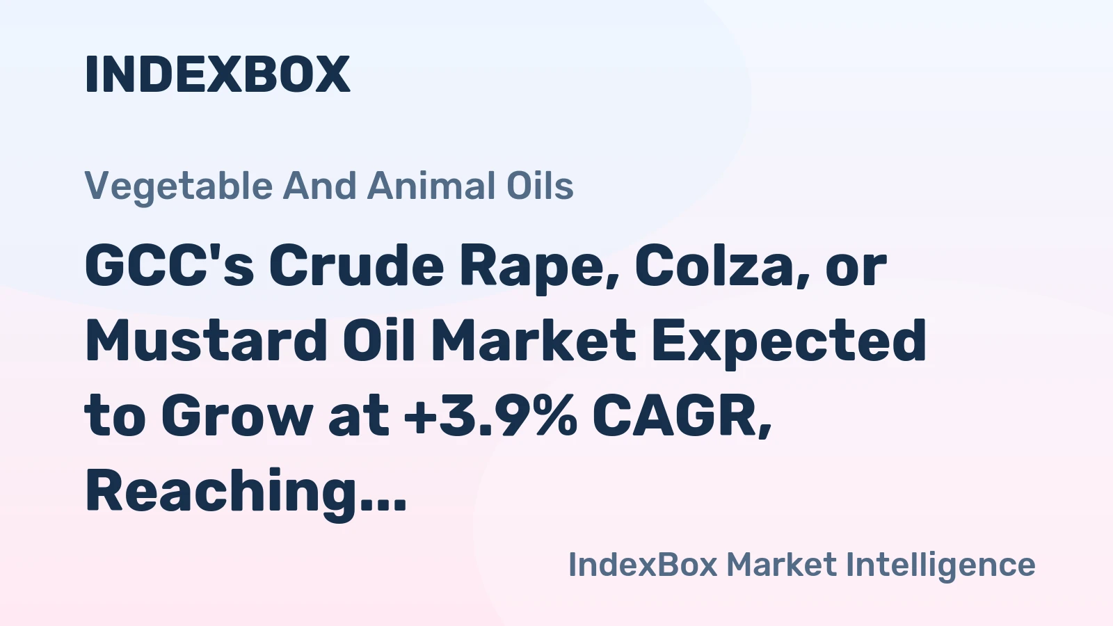 GCC's Crude Rape, Colza, or Mustard Oil Market Expected to Grow at +3.9% CAGR, Reaching $196M by 2035