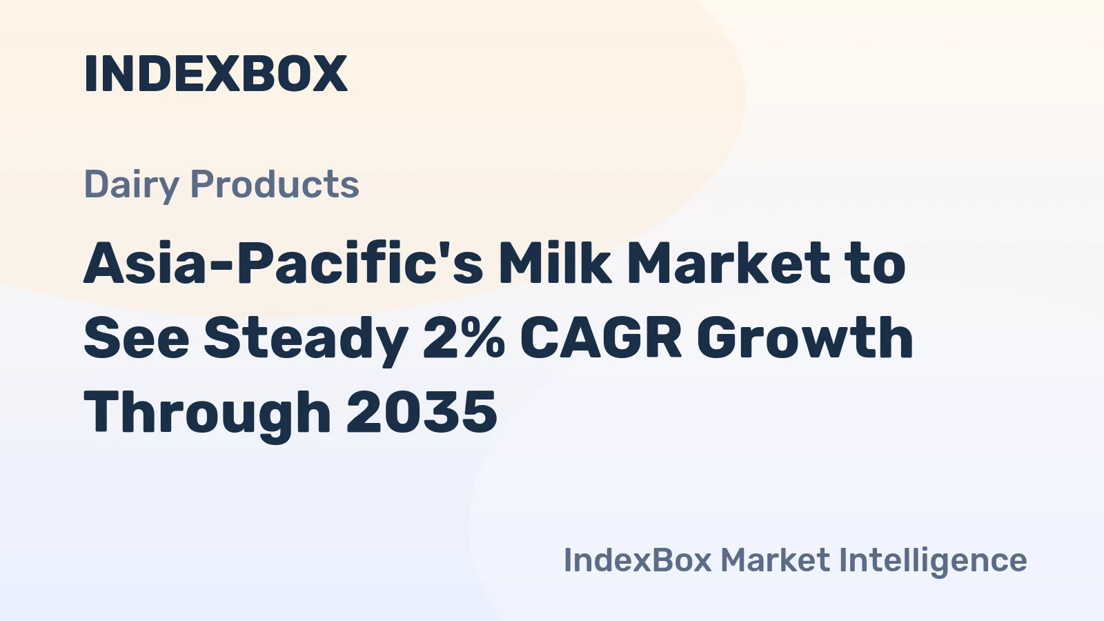 Asia-Pacific's Milk Market to See Steady 2% CAGR Growth Through 2035