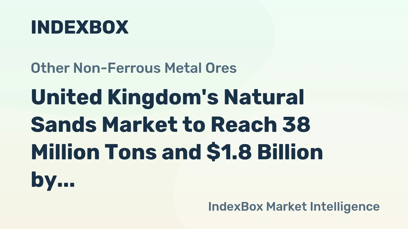 United Kingdom's Natural Sands Market to Reach 38 Million Tons and $1.8 Billion by 2035