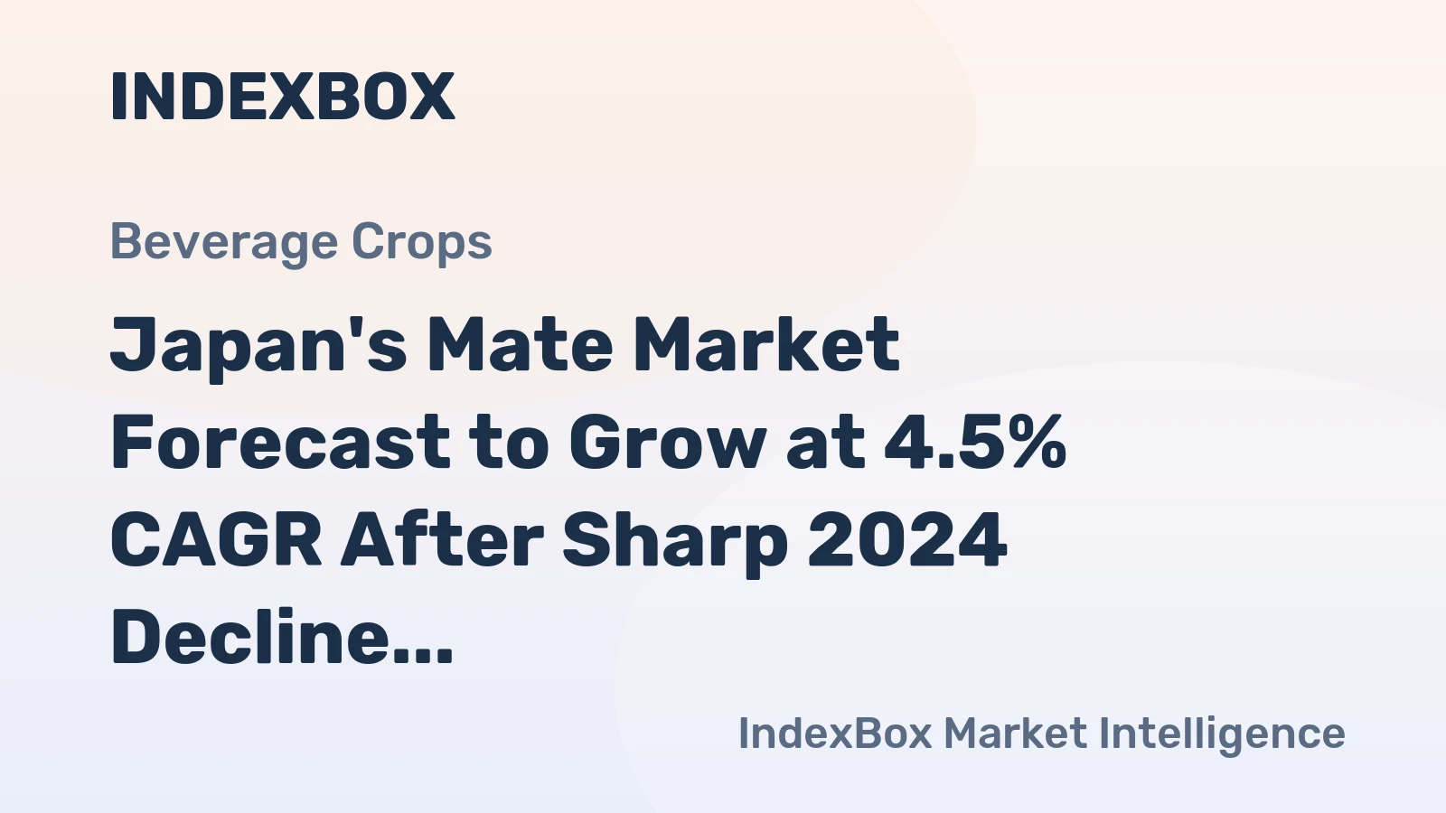 Japan's Mate Market Forecast to Grow at 4.5% CAGR After Sharp 2024 Decline